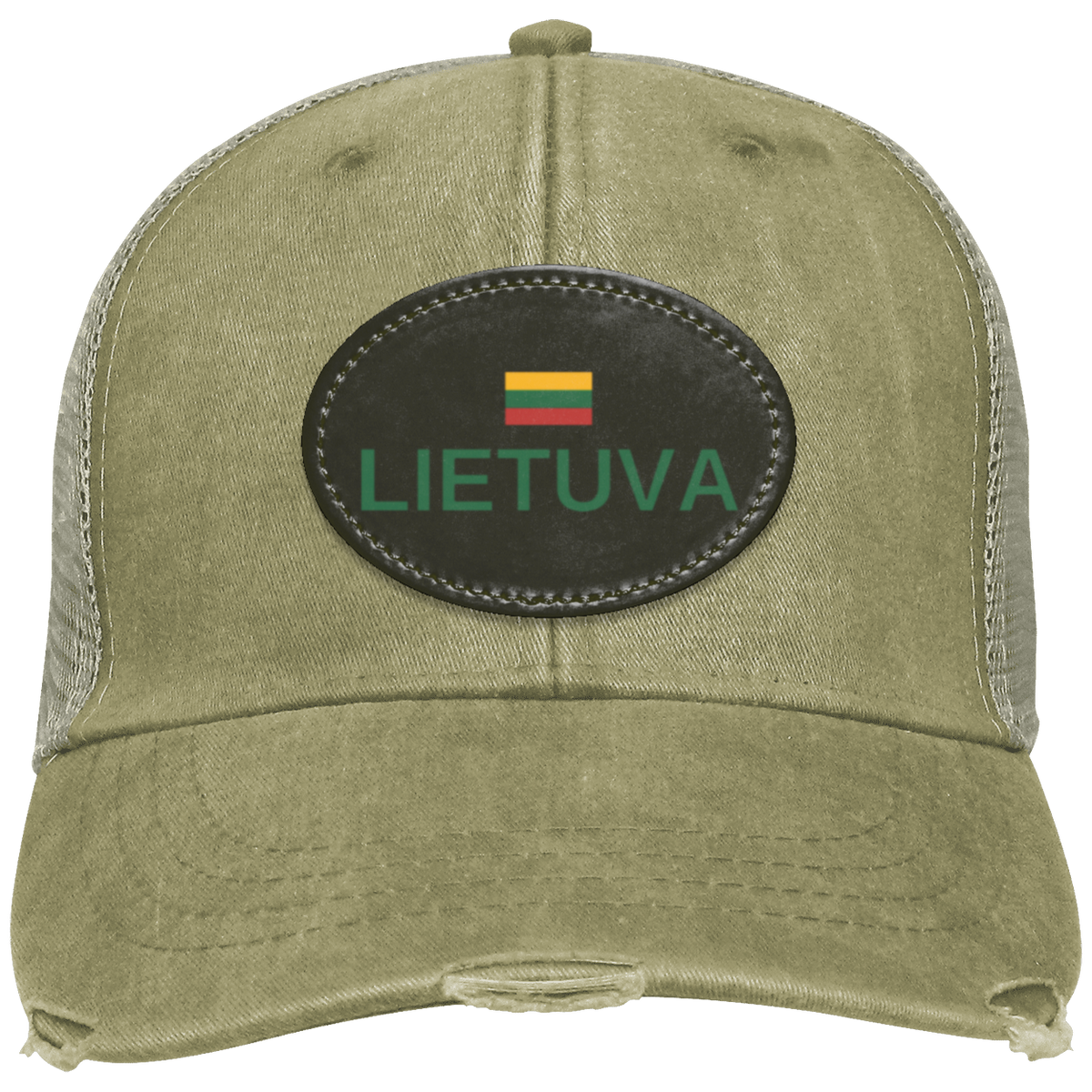 Lietuva Jersey - Distressed Ollie Cap - Oval Patch - Lithuania Strong
